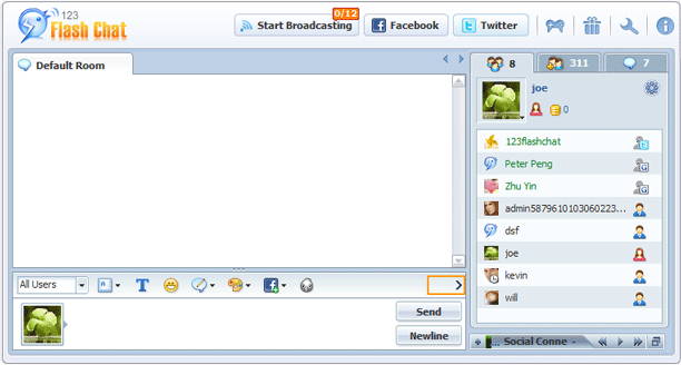 Chat Panel-123 Flash Chat Client Help