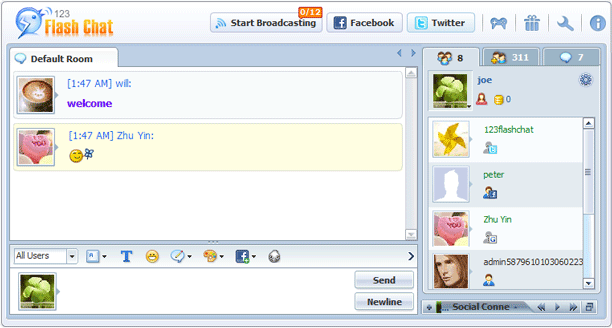 Chat Panel-123 Flash Chat Client Help