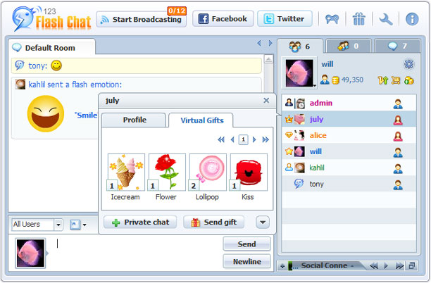 Chat Panel-123 Flash Chat Client Help